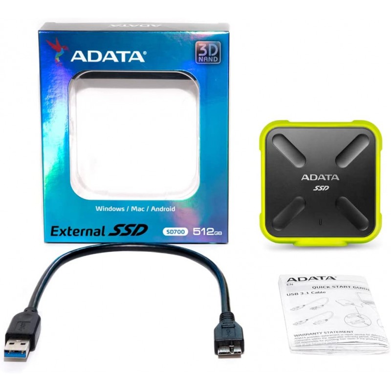 SSD Externo 2.5 512GB Adata XPG ASD700 USB 3.1